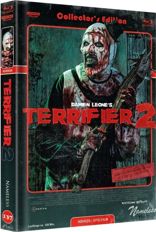 Terrifier 2 (2022) (Cover F, Lim. Ed., Mediabook, Uncut, 4K) (Neu und ...