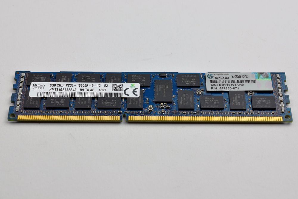 Server RAM Sk Hynix 8GB 2Rx4 PC3L-10600R-9-12-E2 (Gebraucht) in ...