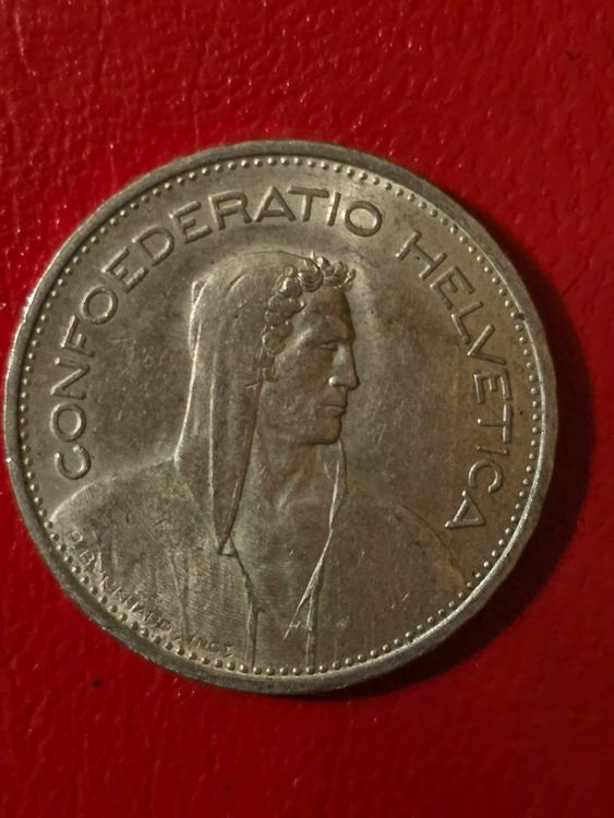 Schweizer 5 Franken Münze, Jahrgang 1933, Seltenheit! (Gebraucht) in Nyon für CHF 12 – mit ...
