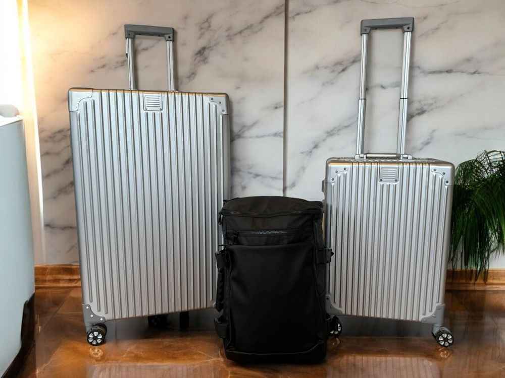 3er SET ALU Koffer 78cm + 55cm gateBAG SILBER + Rucksack NEU (Neu und ...