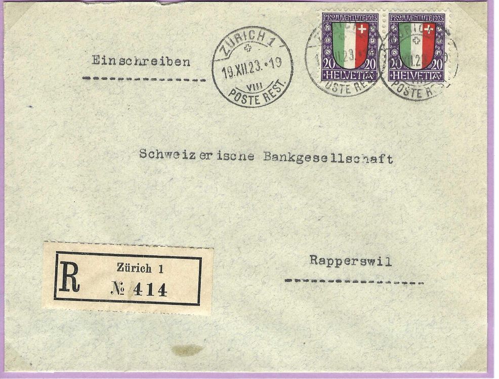 R-Brief Zürich - Rapperswil 1922 (Gebraucht) in Wildhaus für CHF 8 – mit Lieferung auf Ricardo ...