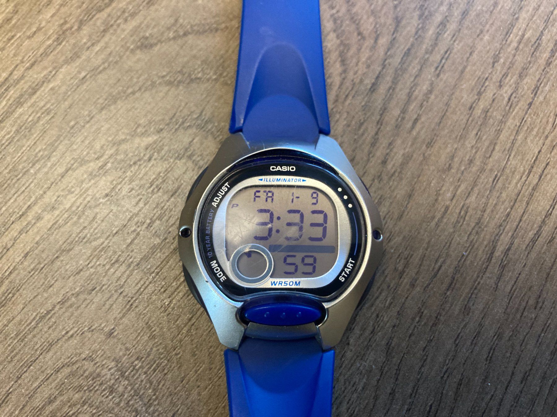Casio W-300 Digitaluhr – WR50, Illuminator, blau (Gebraucht) in ...