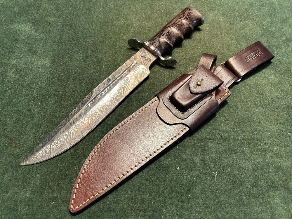 Grosses Damast Jagdmesser / Outdoor Messer (Neu (gemäss Beschreibung ...