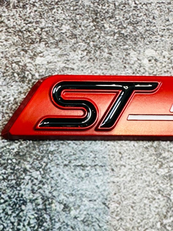 Ford ST Line Emblem Schriftzug Logo aus Metall, Rotmatt Neu (Neu und ...