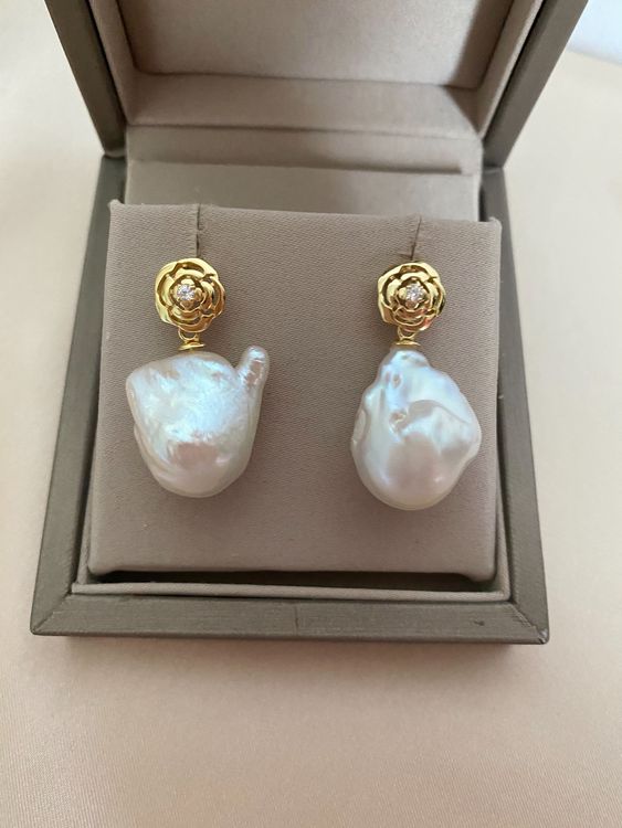 Barock Perlen Ohrringe / echte Süßwasserperlen | Kaufen auf Ricardo