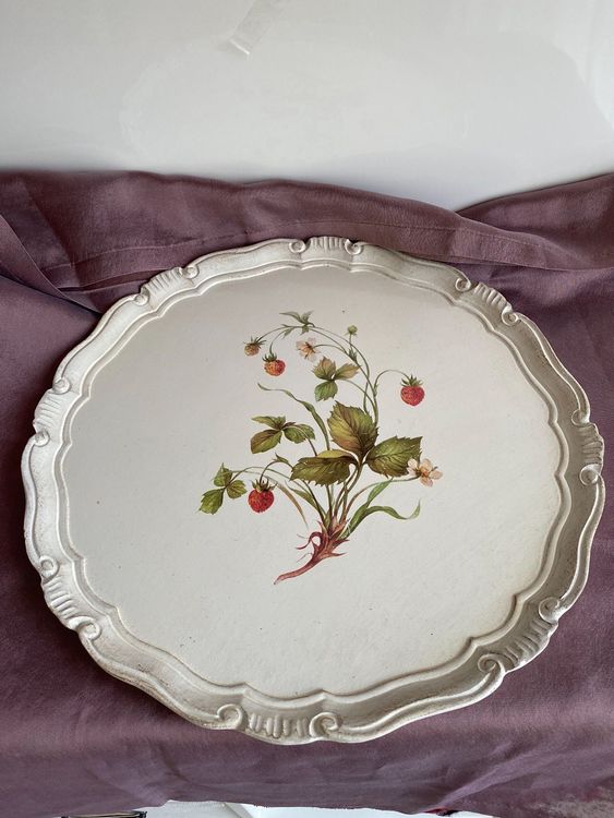 Florentiner Serviertablatt, Tablett Erdbeeren, ARAM Italy (Gebraucht ...