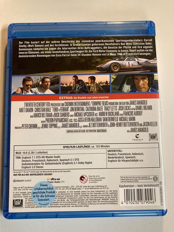 Le Mans 66 auf Blu-ray mit Matt Damon & Christian Bale | Kaufen auf Ricardo