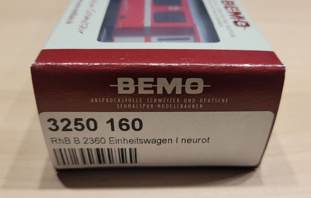 Bemo 3250 160 Einheitswagen I B 2360 RhB neurot, H0m (Neu und originalverpackt) in Bremgarten AG ...