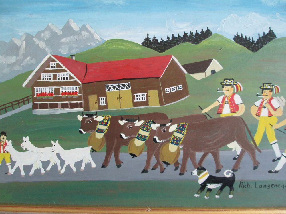 Appenzeller Bauernmalerei, von Rich. Langenegger, 34x 23 (Gebraucht) in Schlieren für CHF 26 ...
