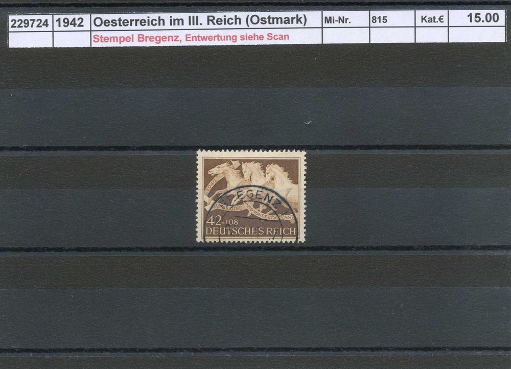 1942 Österreich im III. Reich, (Ostmark), Stempel: Bregenz (Gebraucht ...