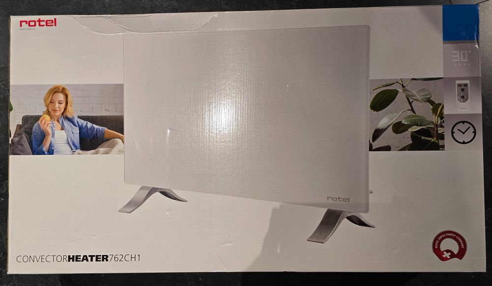 Rotel Glas-Konvektorheizung 2000W für 25 m2 Fernbedienung (Neu und ...