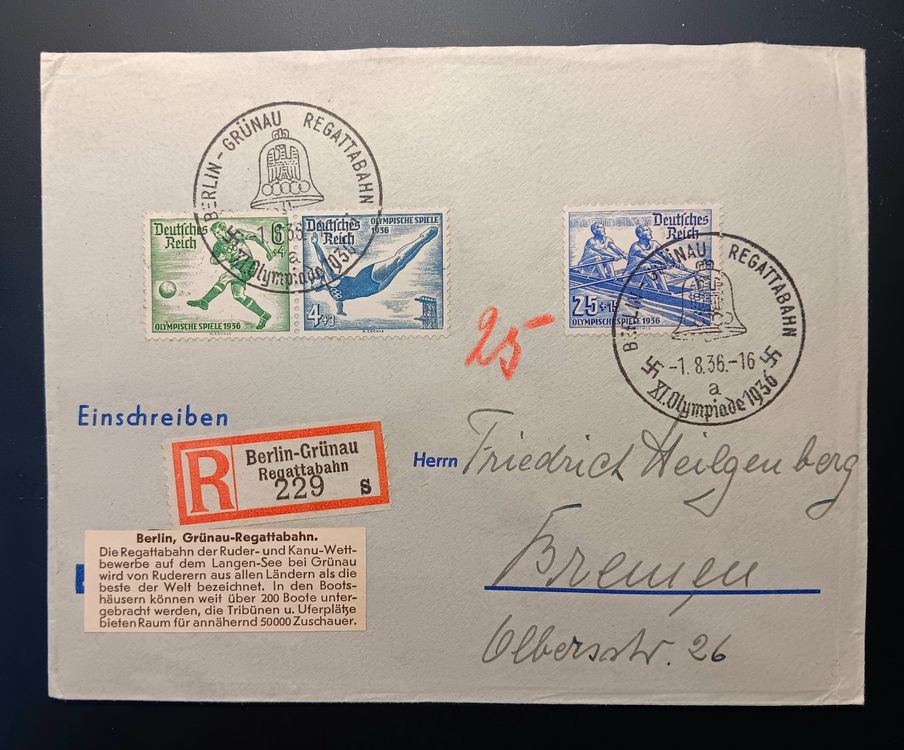 DEUTSCHLAND 3. Reich R - Brief mit Sonderstempel 1936 (Gebraucht) in ...