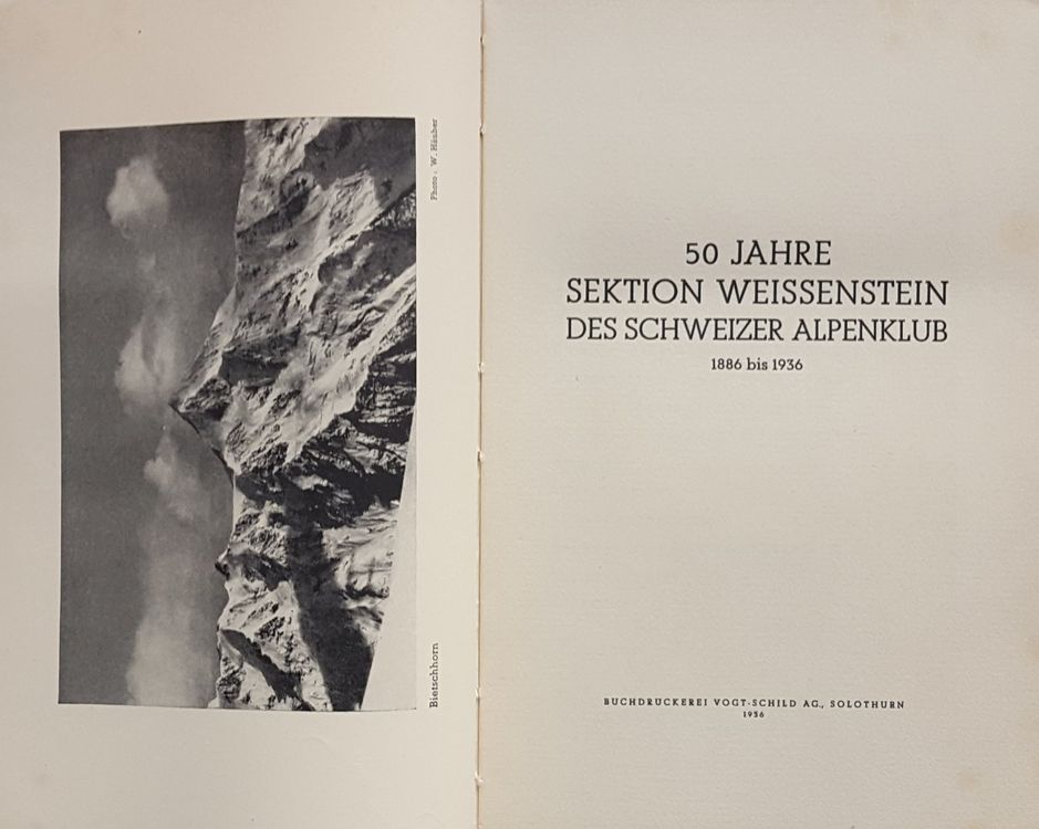 50-Jahresfestschrift des SAC Weissenstein, 1886-1936 (Neu (gemäss ...