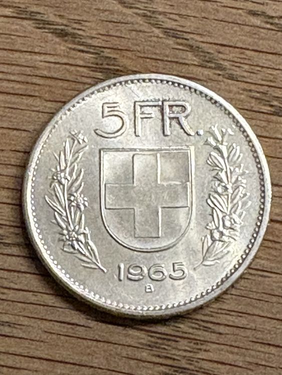 5 Franken Münze, Jahrgang 1965, Schweizer Münze, Top! (Gebraucht) in Dietwil für CHF 13 – mit ...