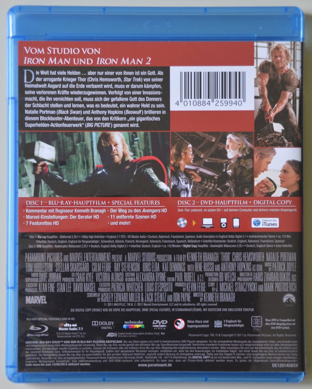 Thor (Bluray + DVD + digital Copy), neuwertig (Neu (gemäss Beschreibung ...