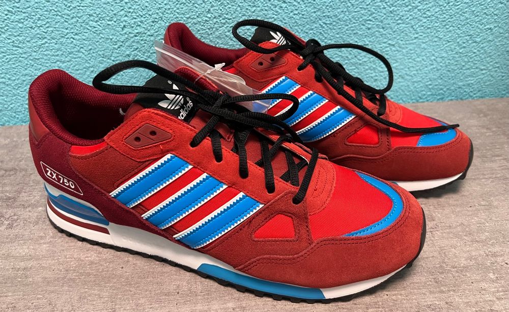 Adidas ZX 750 Sneaker, Rot/Blau, Grösse 44 2/3 - Neu (Neu (gemäss ...