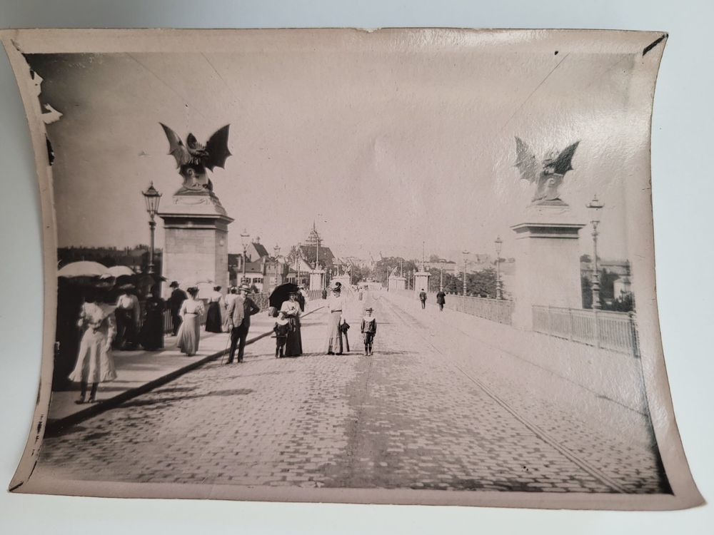 Foto Basel Brückenwächter Wettsteinbrücke um 1900 belebt (Gebraucht) in nunningen für CHF 21 ...