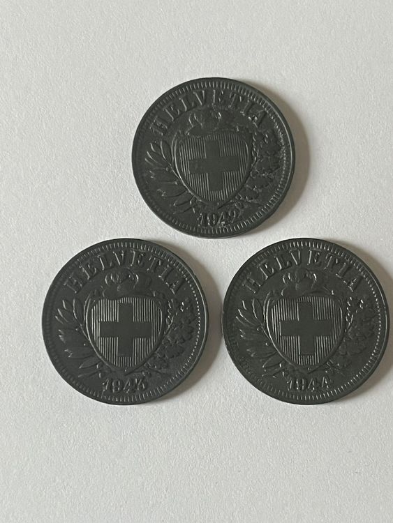 2 Rappen 1942, 1943, 1944 (Gebraucht) in Walenstadt für CHF 3.5 – mit Lieferung auf Ricardo kaufen