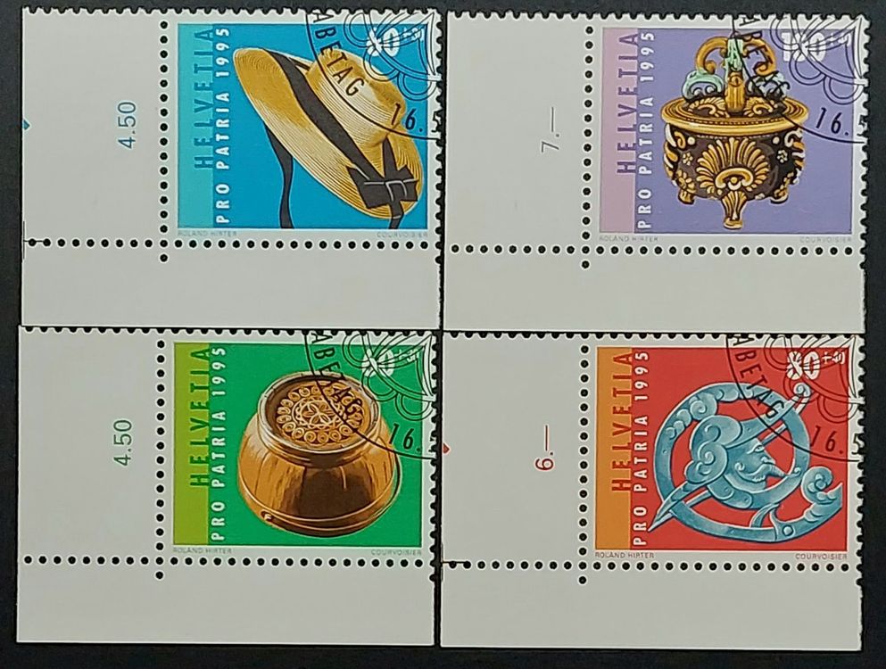 1995 Pro Patria B247-B250 ʘ ET Eck-Stempel gummiert mit Tabs (Neu ...