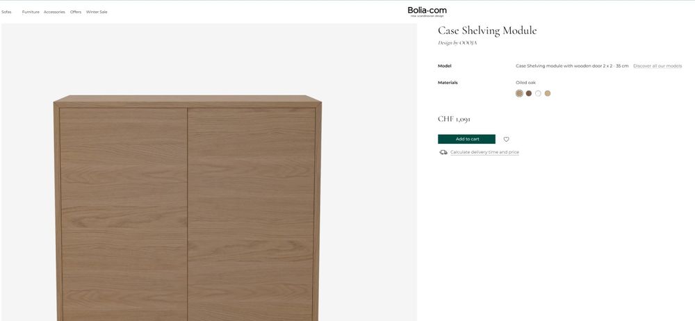 Bolia - Case Shelving module with wooden door (70x70x35cm) | Kaufen auf ...