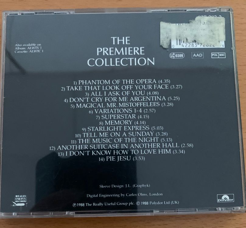 The Premiere Collection the Best of Andrew Lloyd Webber (Gebraucht) in Hombrechtikon für CHF 1 ...