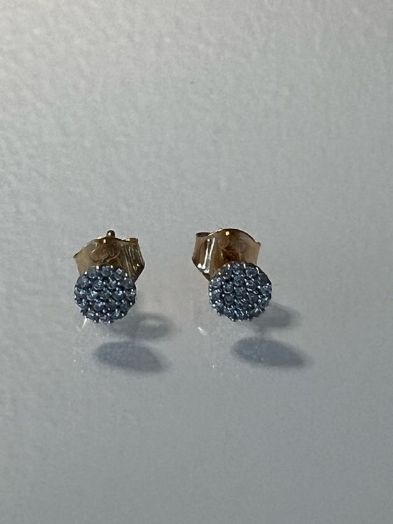 Schöne Ohrenstecker Gelbgold 750 mit Steinen (Neu (gemäss Beschreibung ...