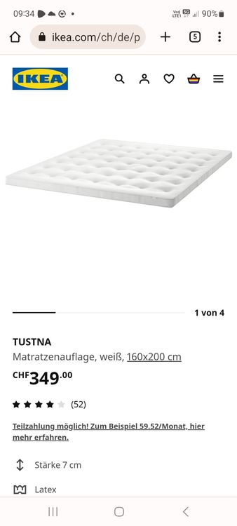 Ikea Topper Tustna 160x200 | Kaufen auf Ricardo