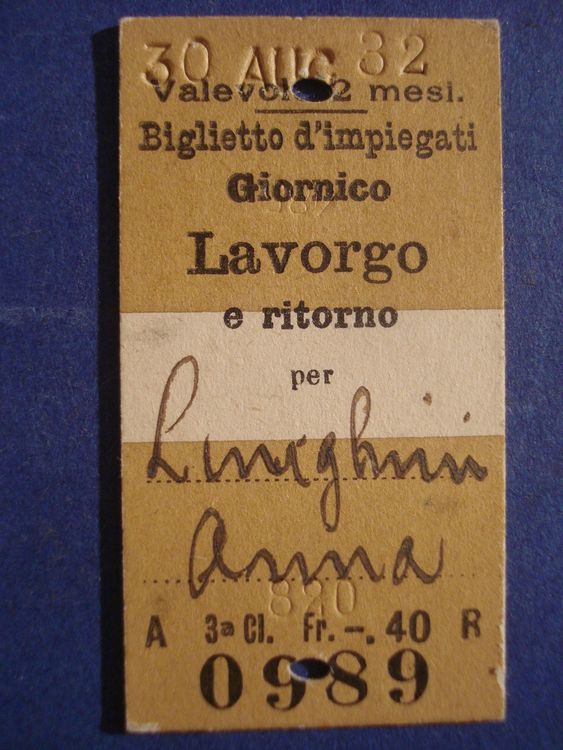 SBB - 30.8.1932 - GIORNICO - LAVORGO - 3.Classe (Gebraucht) in Biel/Bienne für CHF 22 – mit ...