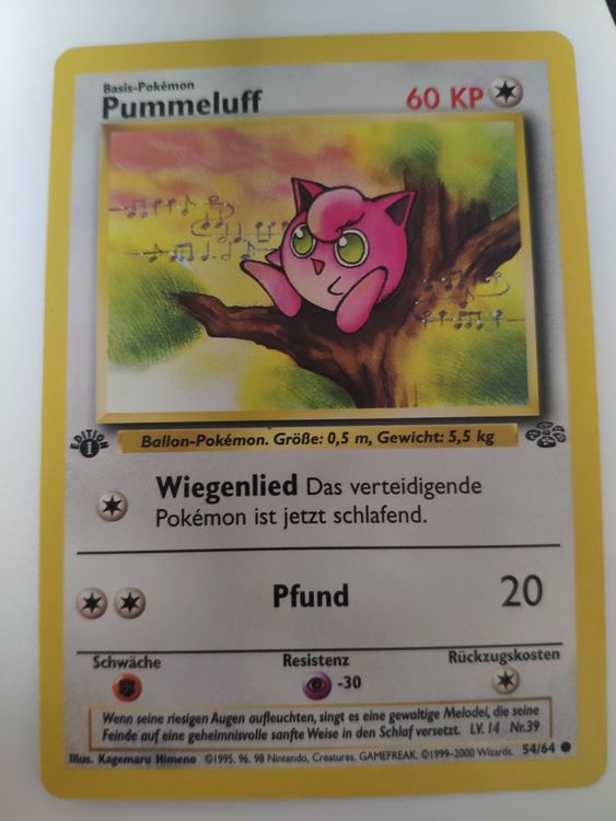 Pokemon Pummeluff 1. First Edition Jungle vintage non holo | Kaufen auf ...