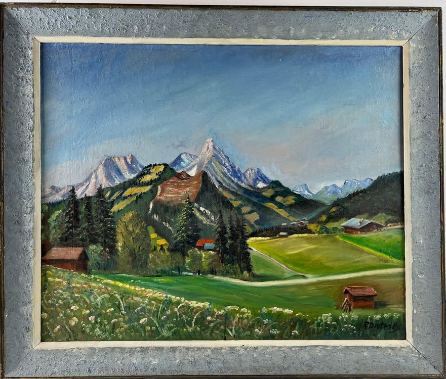 Berglandschaft Gemälde mit schönem Ansicht Signiert (Gebraucht) in Neuhausen am Rheinfall für ...