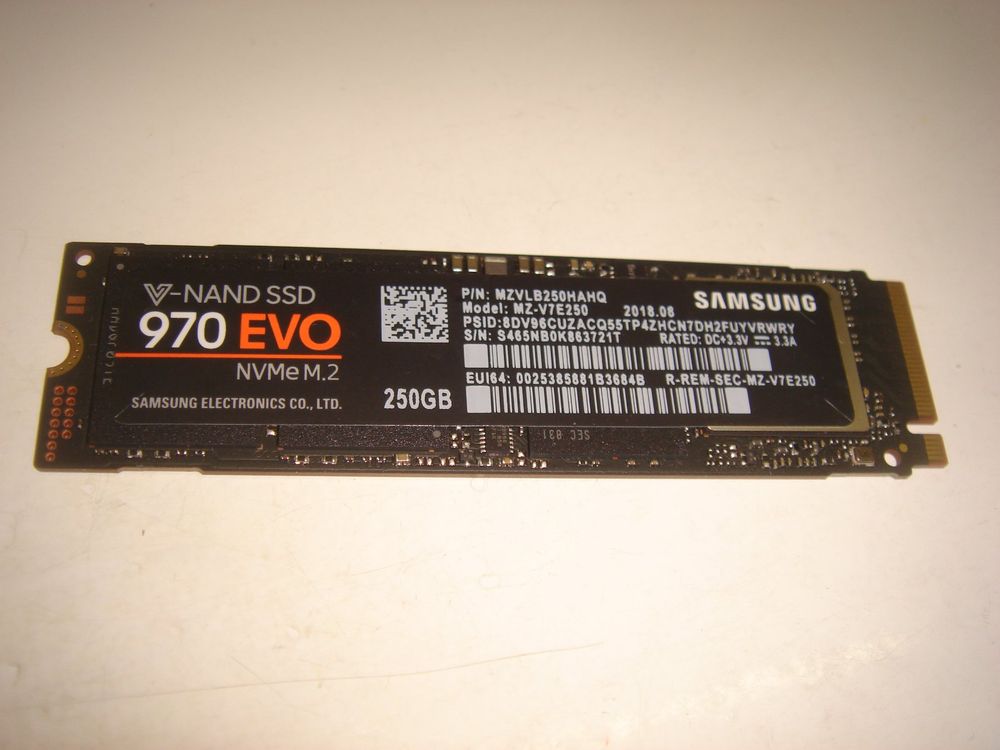 1 stück 250gb m.2 nvme ssd. samsung 970 evo. Siehe Details. (Gebraucht ...