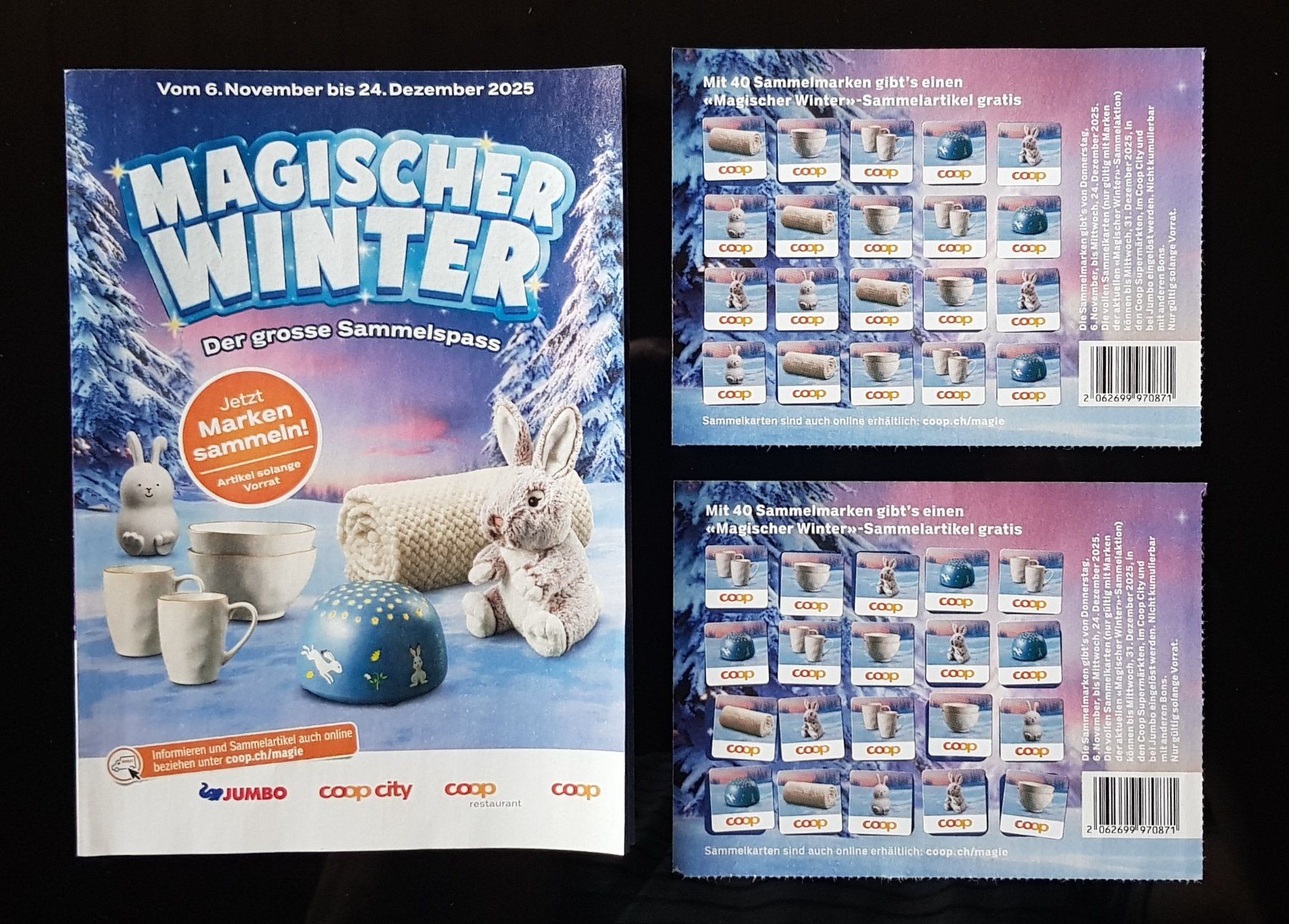 Coop "MAGISCHER WINTER" - 2 volle Karte (80 Marken) (Neu (gemäss ...