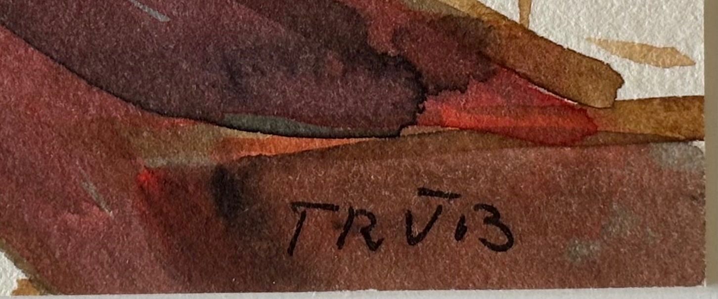 Charles Trüb (1925-2020), Expressives Aquarell, signiert (Gebraucht) in ...