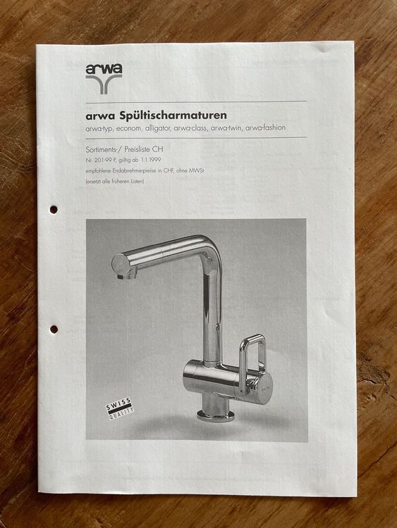 ARWA Spültischmischer / Küchen Armatur TWIN, silber matt (Gebraucht) in ...