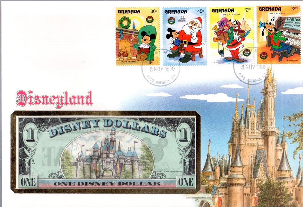 BANKNOTENBRIEF DISNEY DOLLARS 1987 DISNEYLAND | Kaufen auf Ricardo