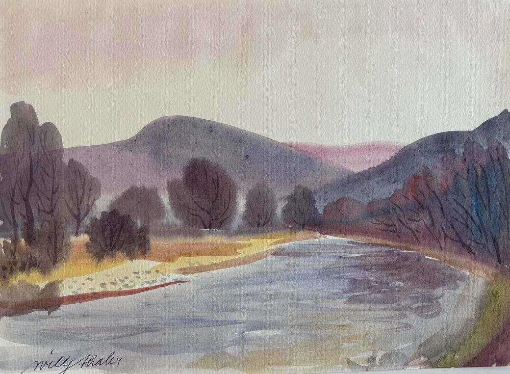 Willy Thaler (1899-1981), Aquarell, Flusslandschaft, sign. (Gebraucht ...