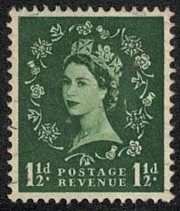 Queen Elizabeth II Postage Revenue 1½D Grossbritannien 1953 (Gebraucht ...