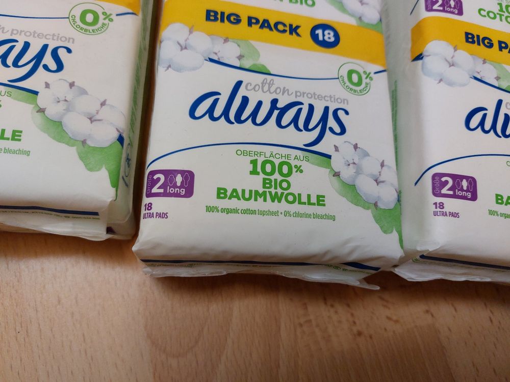 3 Pack Binden always 100% Cotton (Neu (gemäss Beschreibung)) in ...
