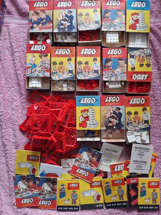 Alte Lego Vintage Sets gemischt mit Anleitungen. 50er Jahre (Gebraucht ...