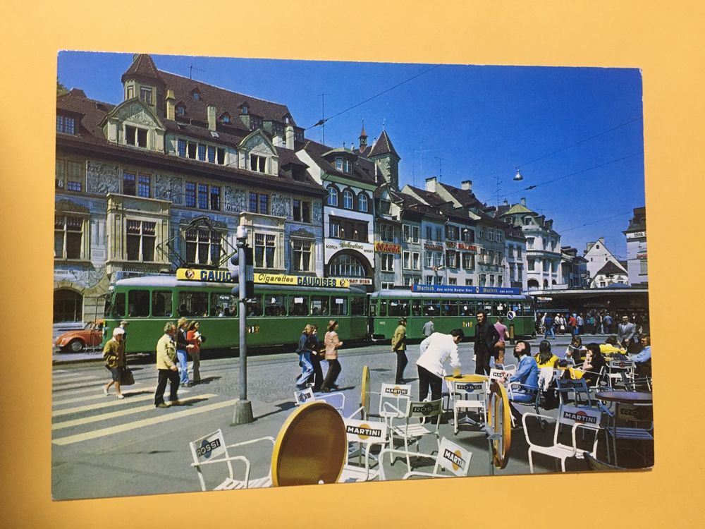 Basel Barfüsserplatz belebt mit Tram (Gebraucht) in Küttigen für CHF 5 – mit Lieferung auf ...