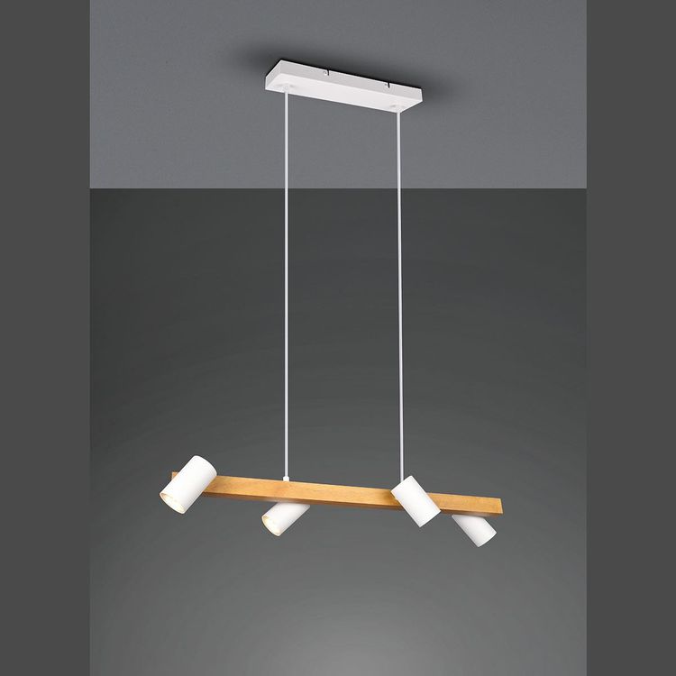 Pendelleuchte Holz Weiss