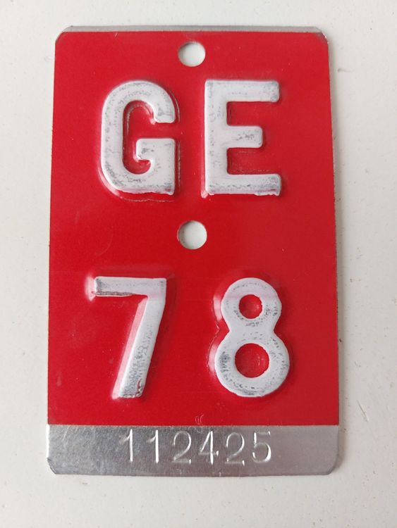 Velonummer GE 78 plaque Velo (Gebraucht) in Schenkon für CHF 15 – mit Lieferung auf Ricardo kaufen