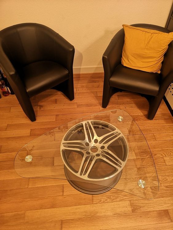 Tisch Alufelge Porsche mit Glasplatte (Gebraucht) in Bern für CHF 99 ...