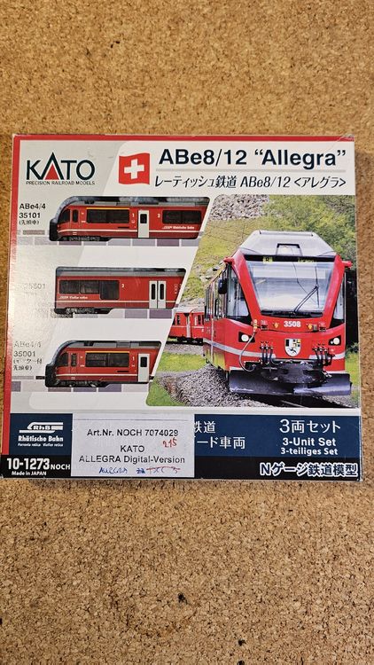KATO RhB ABe8/12 "Allegra" Digital 3-teilig mit LED (Neu und originalverpackt) in Dintikon für ...