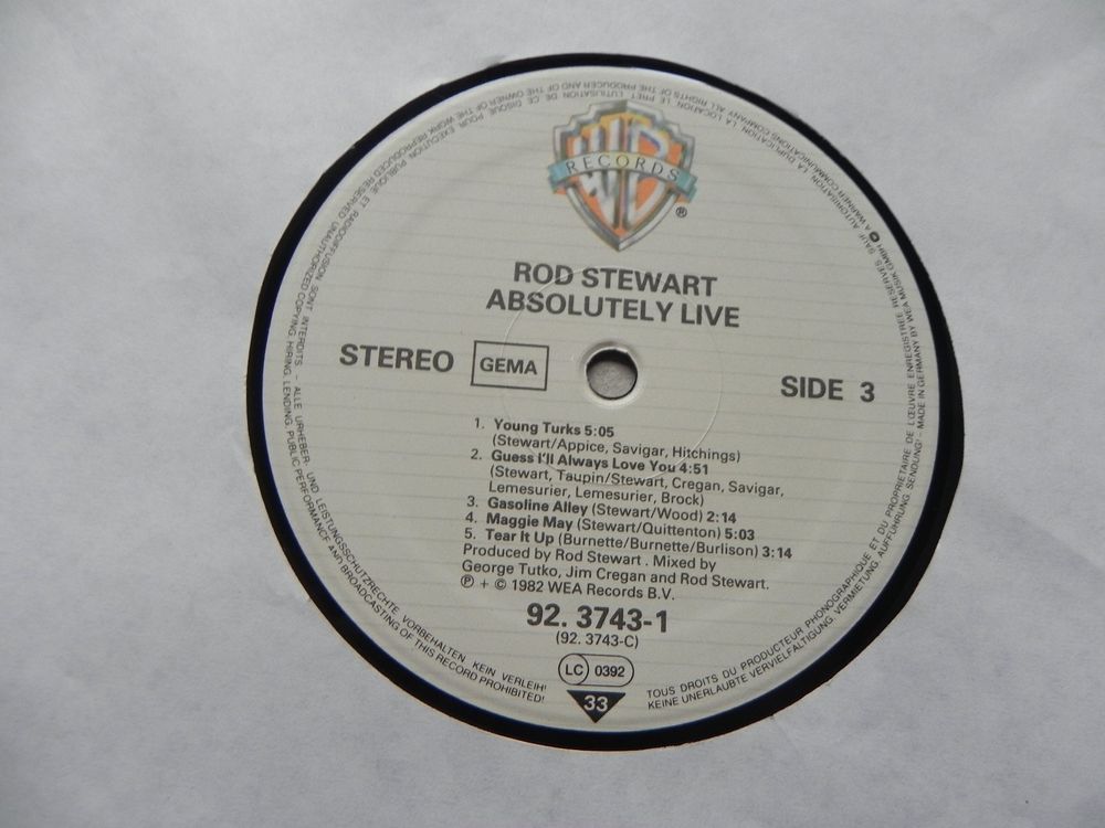 Doppel LP brit. Rock Pop Sänger Rod Stewart 1982 Live (Gebraucht) in ...
