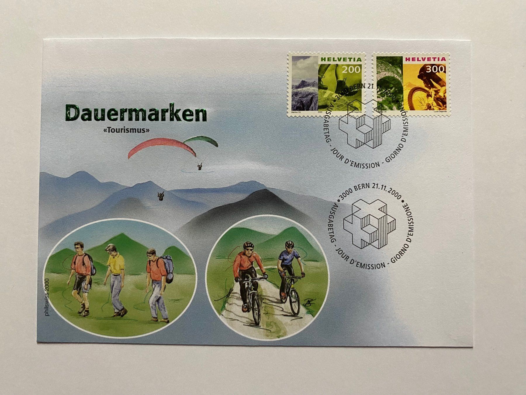 3 FDC Dauermarken Tourismus 2000 (Ortsn.) (Neu (gemäss Beschreibung)) in Kirchenthurnen für CHF ...