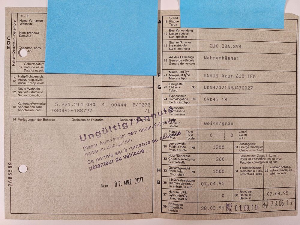 Wohnwagen KNAUS Azur 610 TFM – Klassiker mit viel Pl (Defekt) in ...