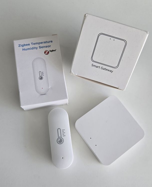 Smart Home Set: Gateway & Temp. Sensor Zigbee (Neu (gemäss Beschreibung ...