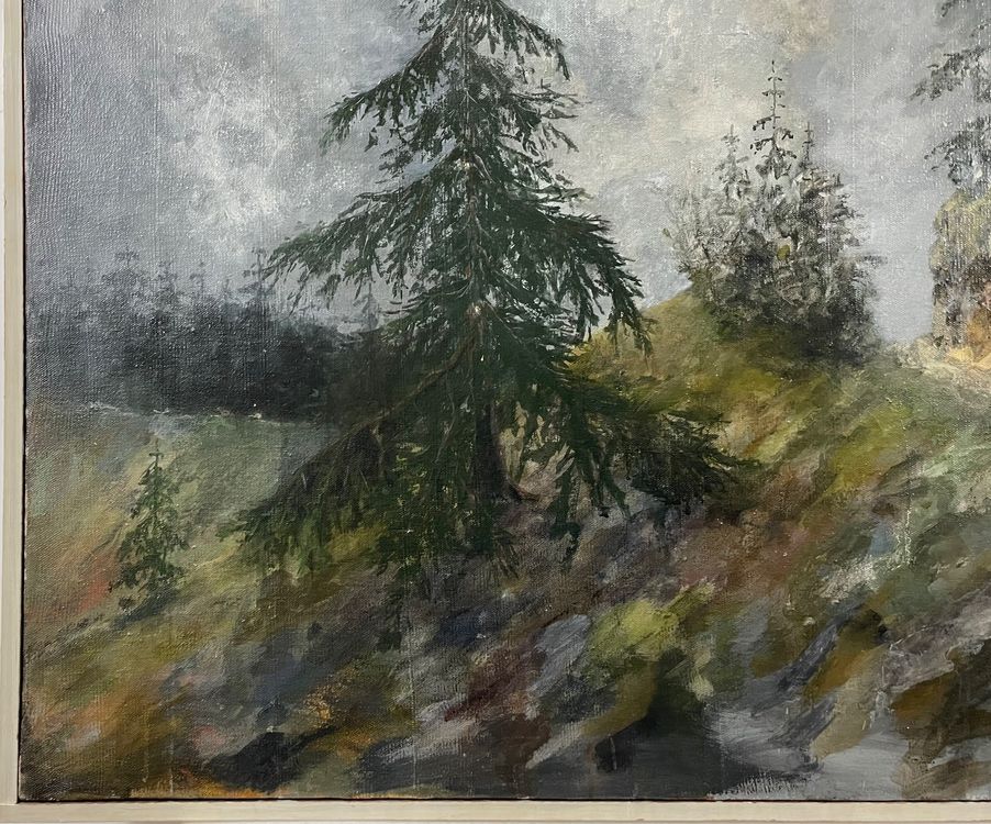 Grosses faszinierendes Landschaft Gemälde unleserlich Sign | Kaufen auf Ricardo