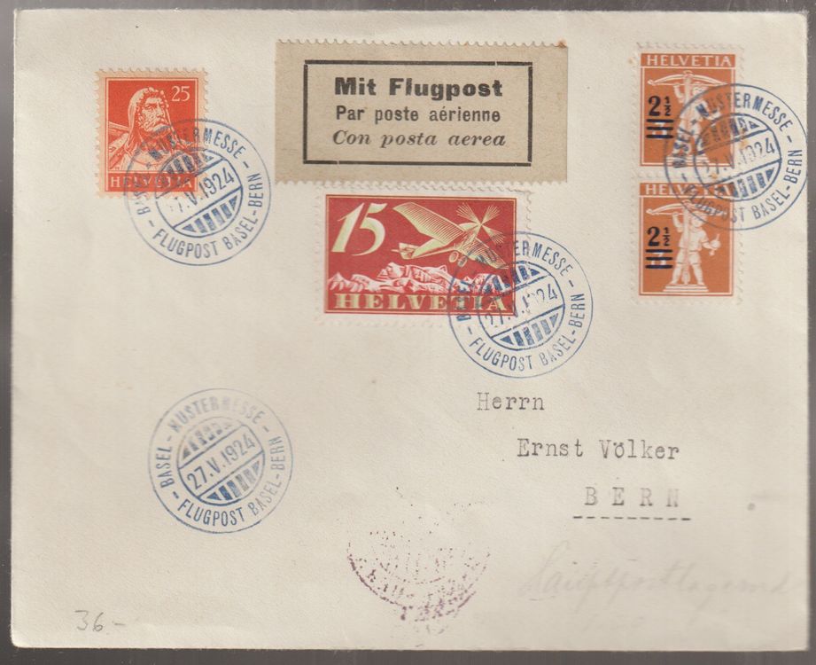 Luftpost 1924 Basel-Bern | Kaufen auf Ricardo